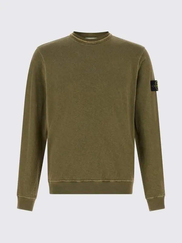 Stone Island Cotton Crew Neck Sweatshirt With Logo Patch - Green