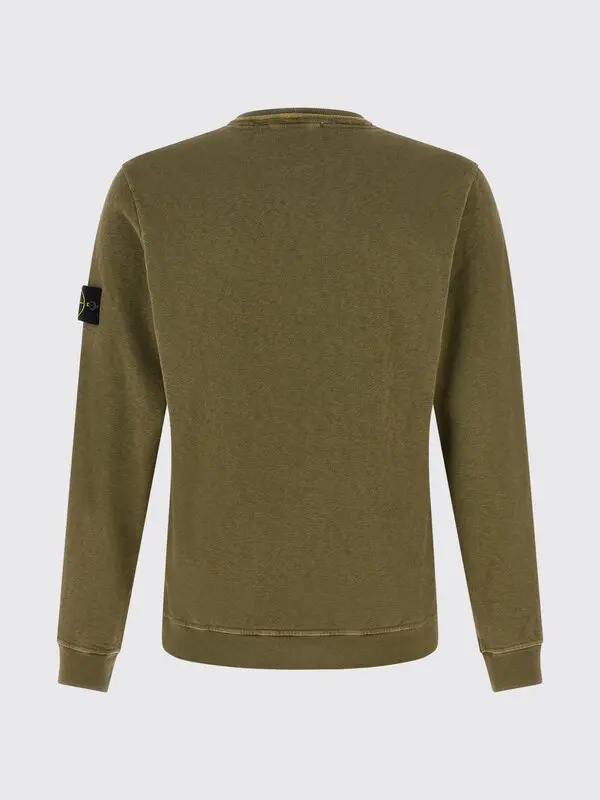Stone Island Cotton Crew Neck Sweatshirt With Logo Patch - Green