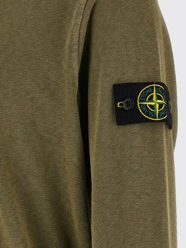 Stone Island Cotton Crew Neck Sweatshirt With Logo Patch - Green