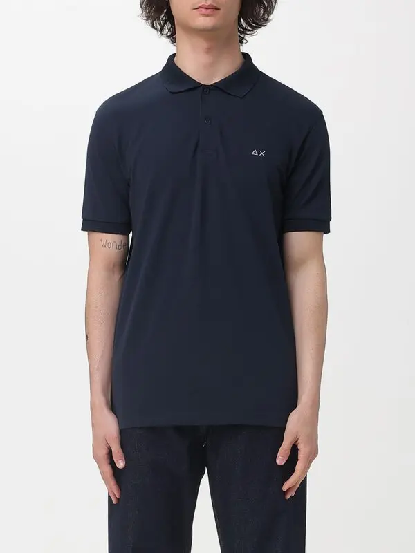 SUN 68 Cotton Logo Polo Shirt - Navy