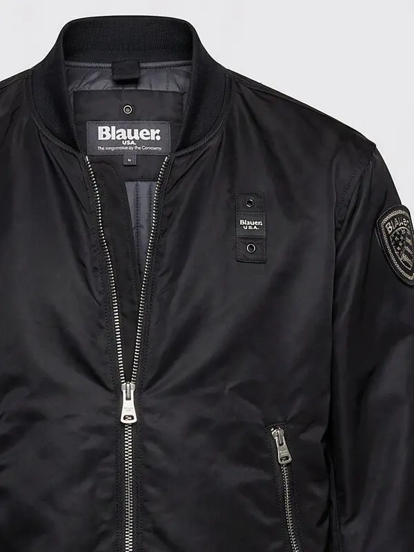 BLAUER. Nylon Bomber Jacket - Black
