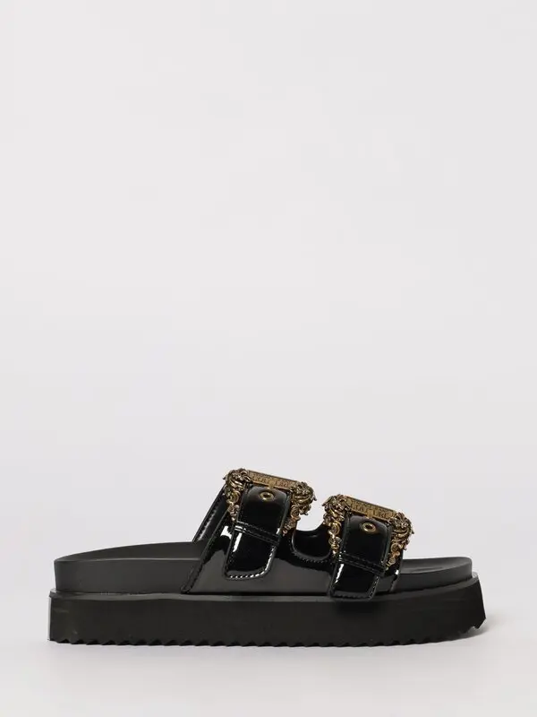 Versace Patent Leather Slippers - Black