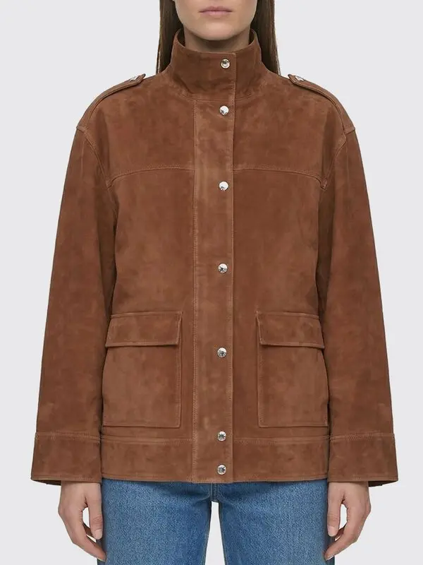 ANINE BING Suede Utility Jacket - Brown