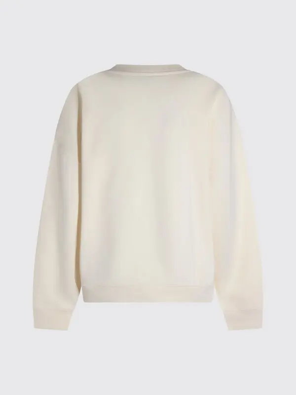 ANINE BING Cotton Crewneck Sweatshirt With Logo - Beige