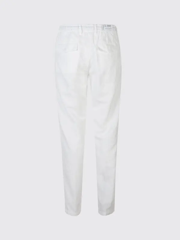 Eleventy Cotton And Linen Drawstring Trousers - Blue