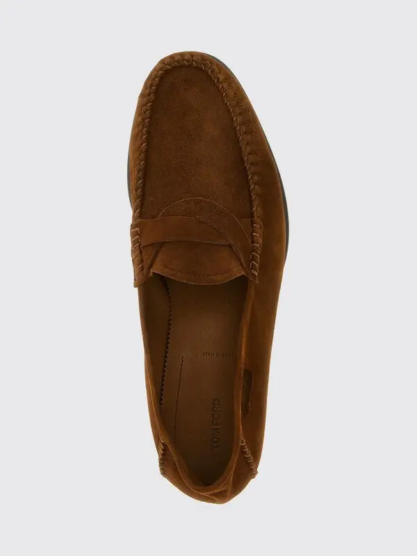 TOM FORD Suede Calfskin Loafers - Brown