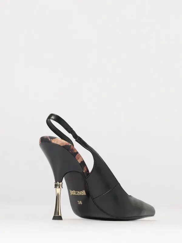 Just Cavalli Leather Slingback Pumps With Sculptural Heel