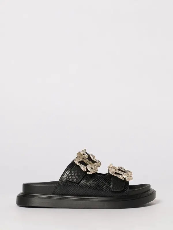Just Cavalli Python Print Faux Leather Sandals
