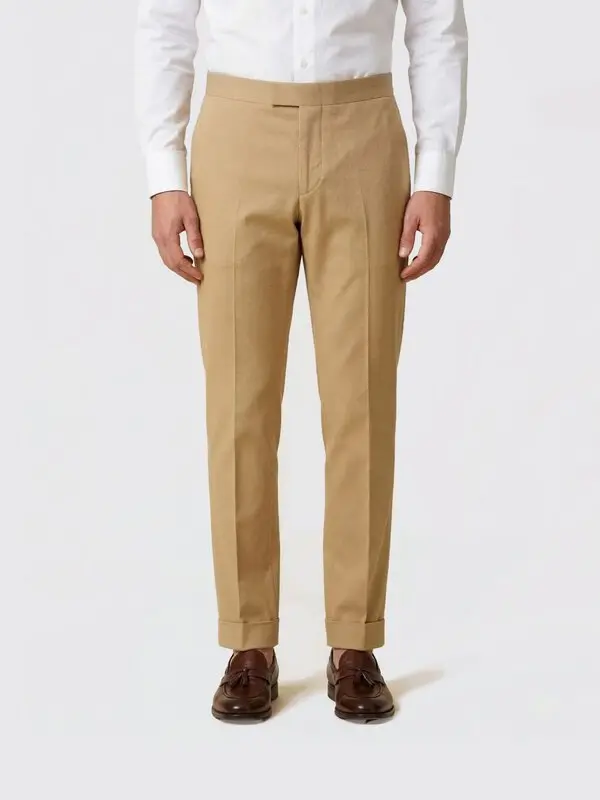 PT TORINO Tailored Trousers With Cuffed Hem - Sand