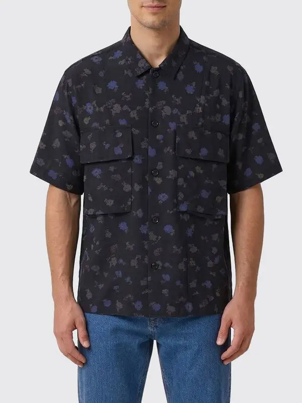 Sacai Floral Print Cotton Blend Shirt