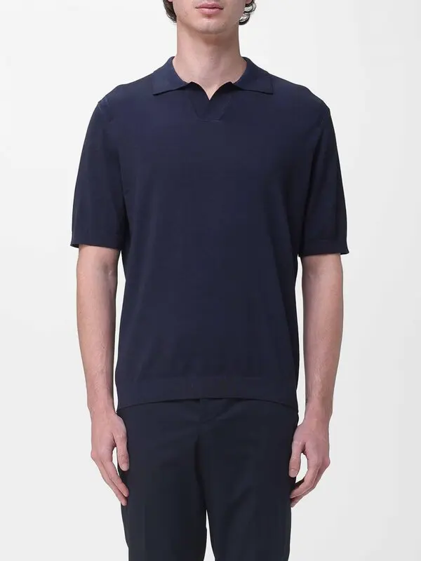 KANGRA Cotton Knit Polo Shirt - Blue
