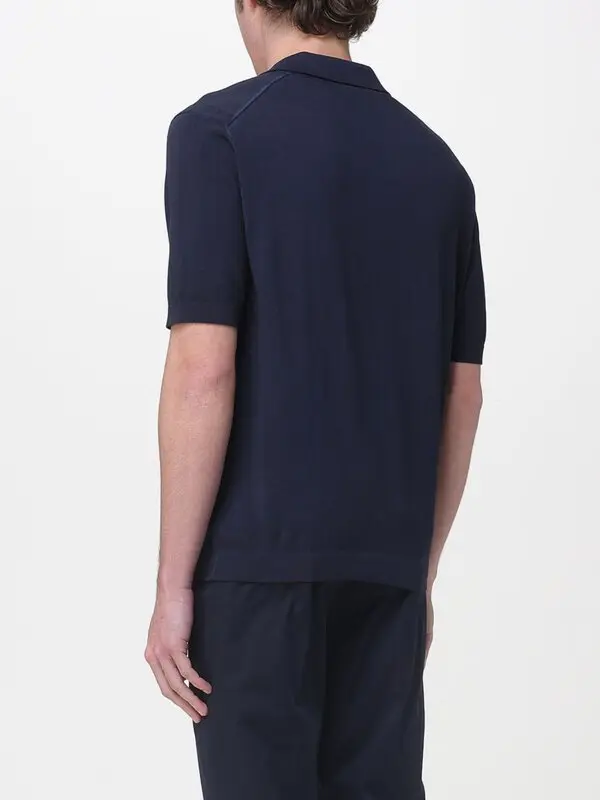 KANGRA Cotton Knit Polo Shirt - Blue
