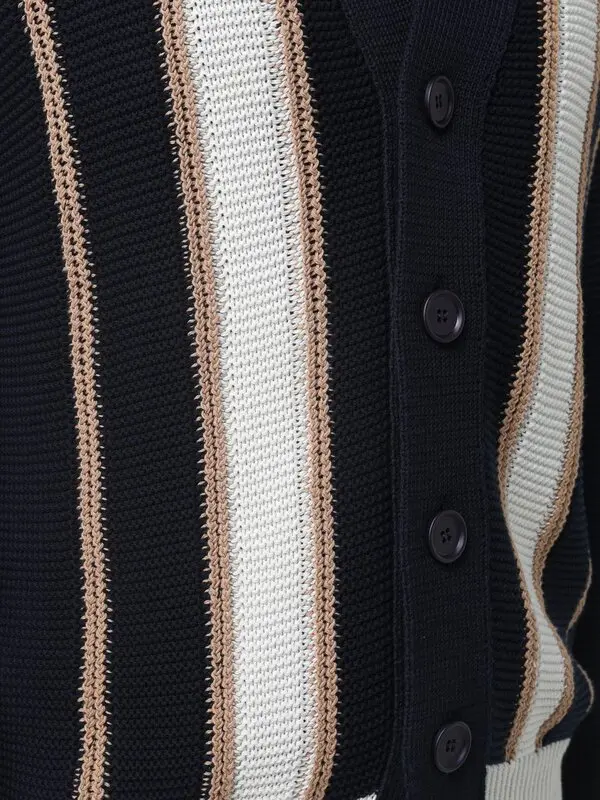 KANGRA Striped Cotton Cardigan