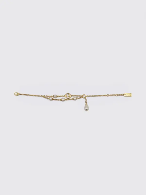 Chloé Brass Bracelet With Synthetic Pearls - Gold