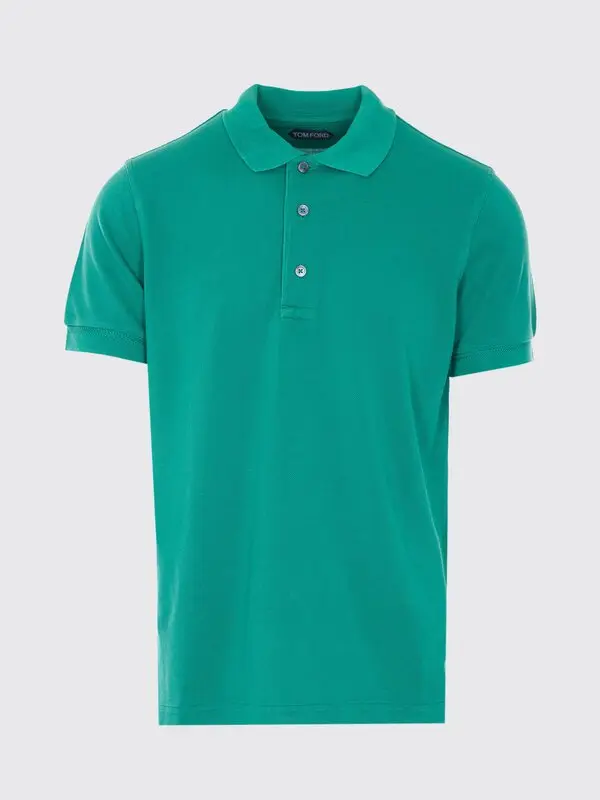 TOM FORD Cotton Blend Polo Shirt - Green