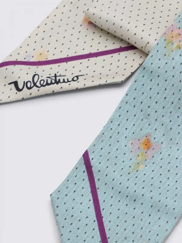 Valentino Garavani Silk Bandeau With Floral Motif And Micro Dots - Multicolor