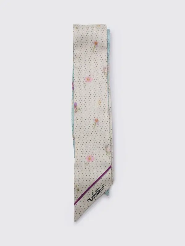 Valentino Garavani Silk Bandeau With Floral Motif And Micro Dots - Multicolor