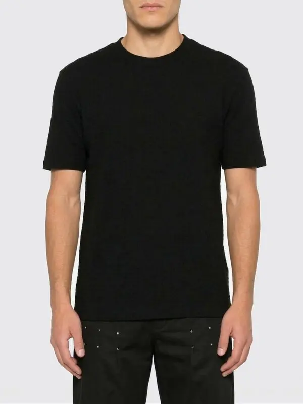Emporio Armani Crew-neck Short-sleeved Cotton T-shirt - Black