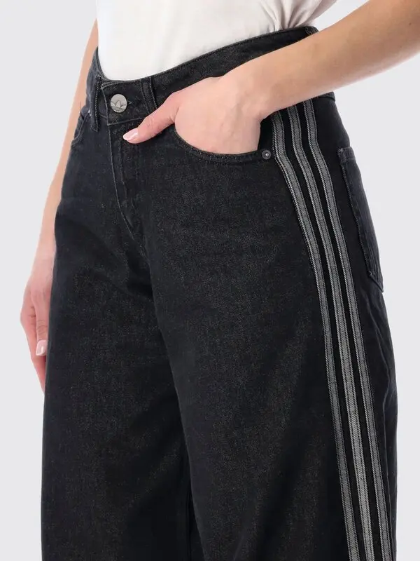 ADIDAS ORIGINALS Wide Leg Cotton Denim Jeans