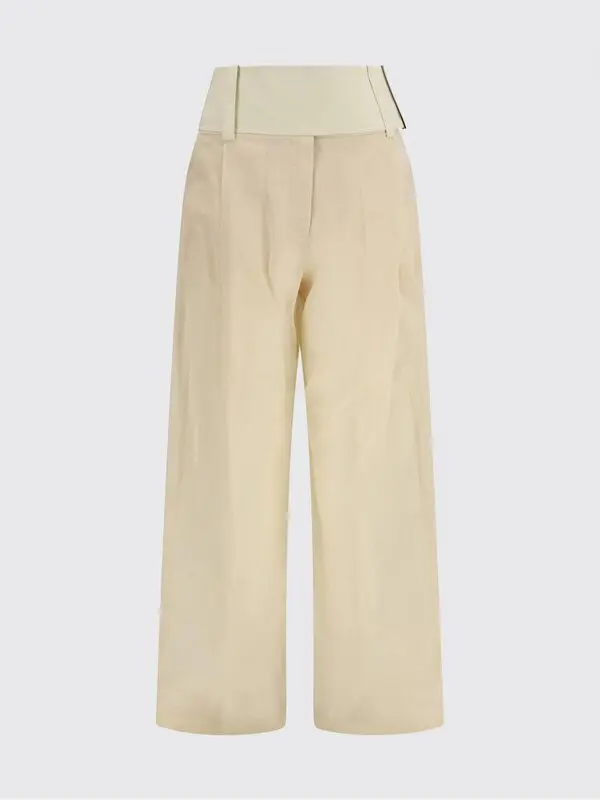 Sportmax Ferito Wide Leg Trousers In Silk Organza - Ecru