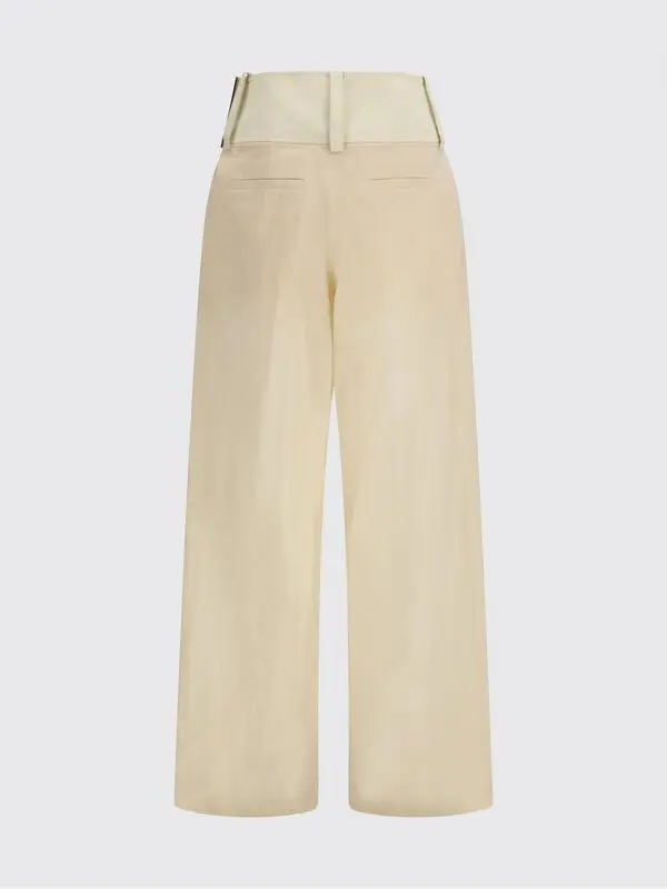 Sportmax Ferito Wide Leg Trousers In Silk Organza - Ecru