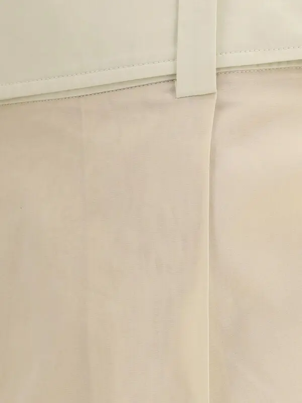 Sportmax Ferito Wide Leg Trousers In Silk Organza - Ecru