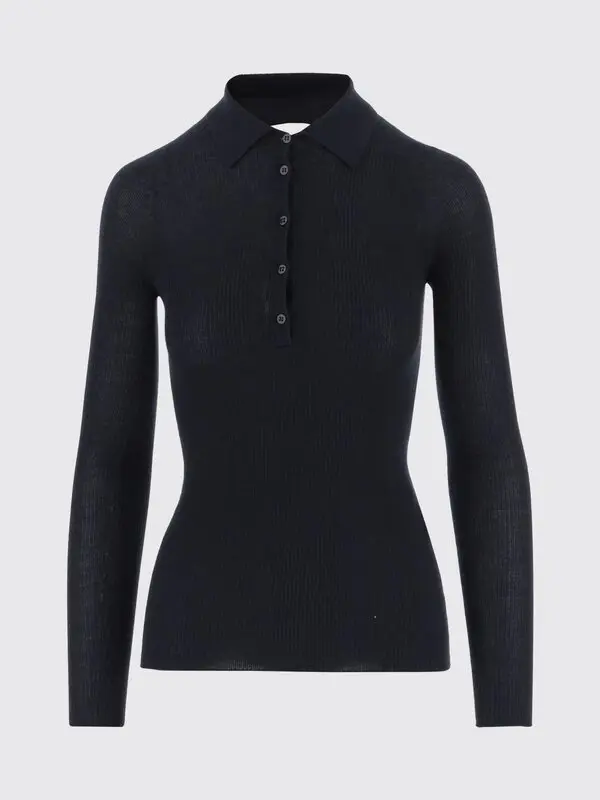 SA SU PHI Ribbed Knit Polo Sweater - Blue