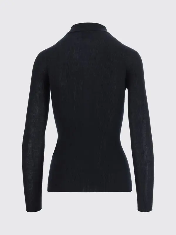 SA SU PHI Ribbed Knit Polo Sweater - Blue