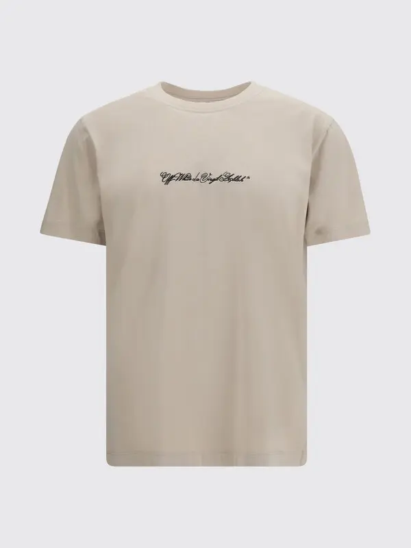 Off-White Cotton Crewneck T-shirt - Grey