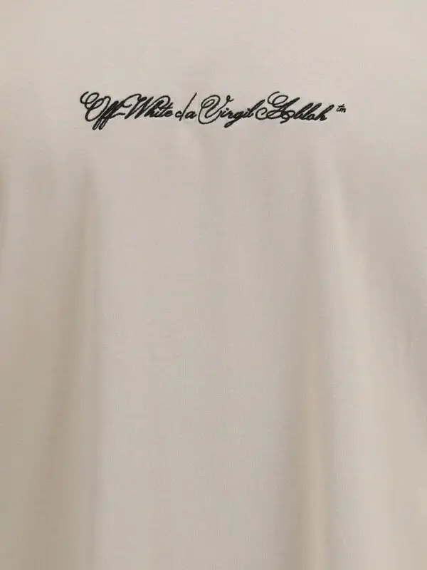 Off-White Cotton Crewneck T-shirt - Grey