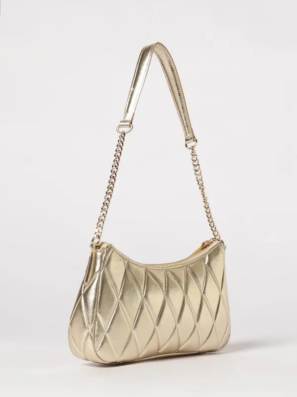 TWINSET Quilted Faux Leather Shoulder Bag With Metal Handle