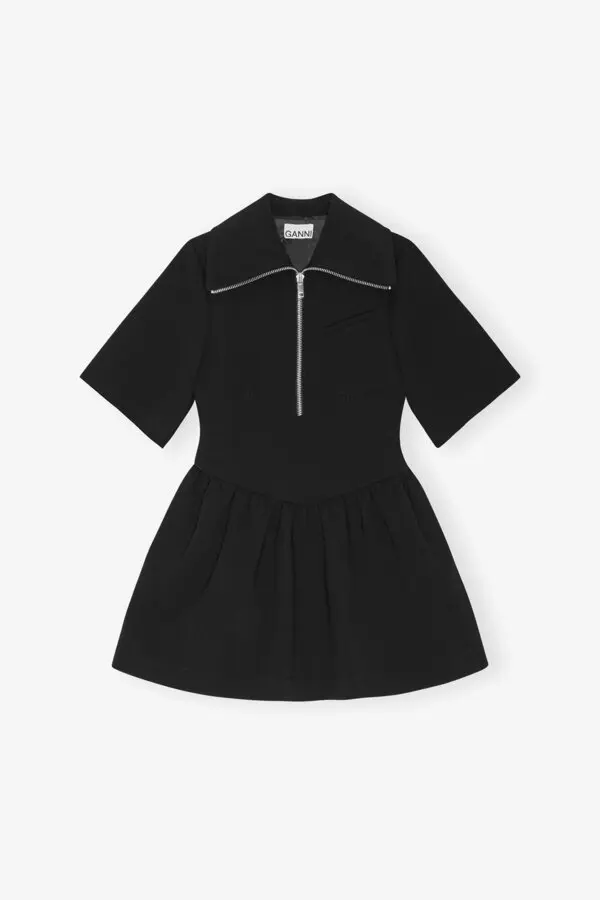 GANNI Bonded Crepe Mini Dress