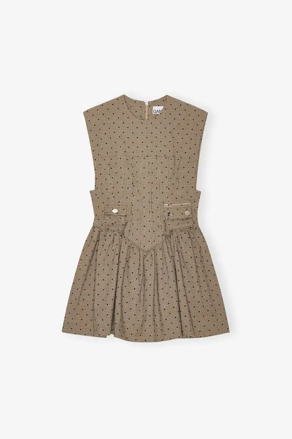 GANNI Flock Suiting Corset Mini Dress