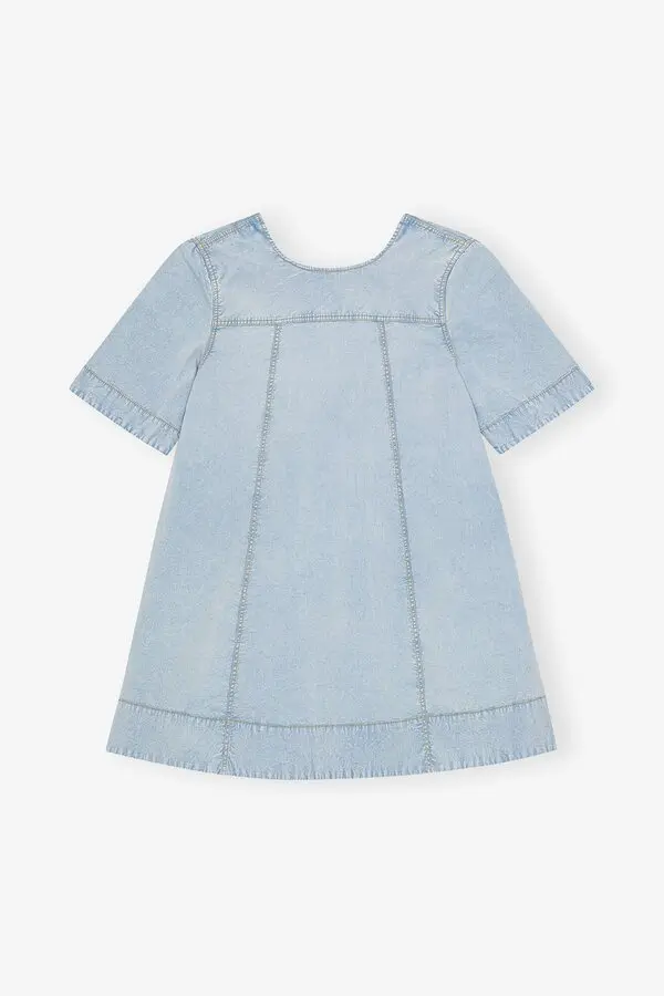GANNI Light A-line Mini Denim Dress - Blue