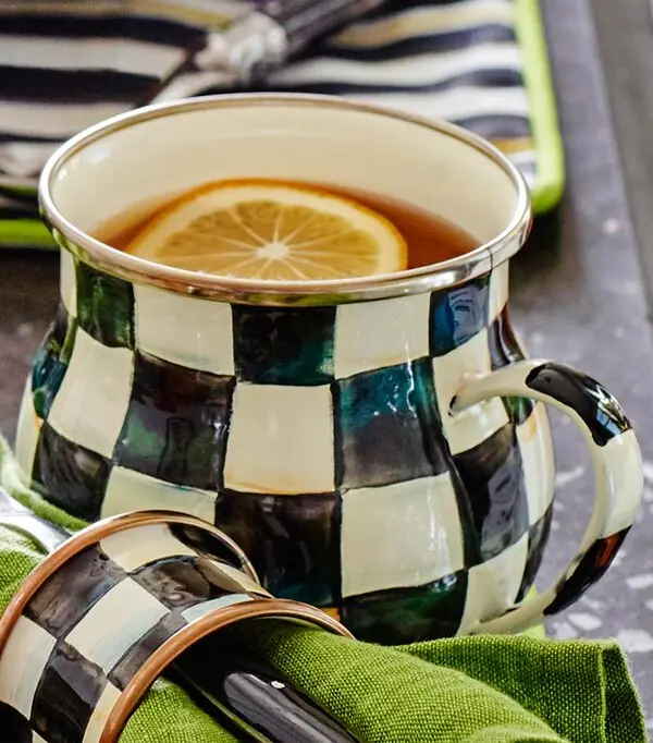MACKENZIE-CHILDS Courtly Check Enamel Mug