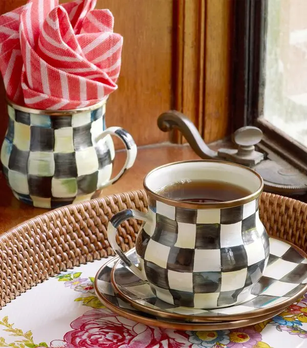 MACKENZIE-CHILDS Courtly Check Enamel Mug