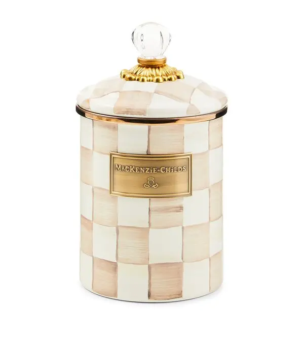 MACKENZIE-CHILDS Medium Mocha Check Canister