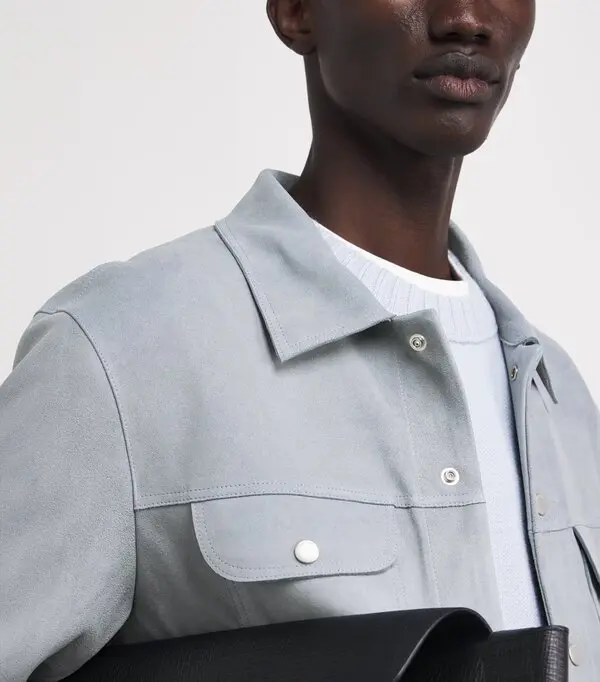 FRAME Suede Trucker Jacket - Blue