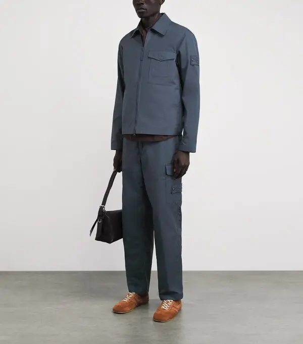 Stone Island Cotton-canvas Ghost Trousers - Blue