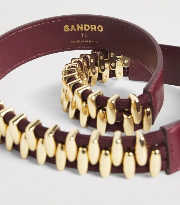 Sandro Leather Studded Belt