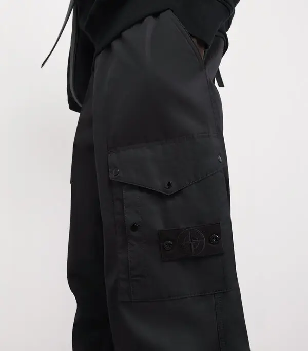 Stone Island Cotton-canvas All-weather Ghost Trousers - Black