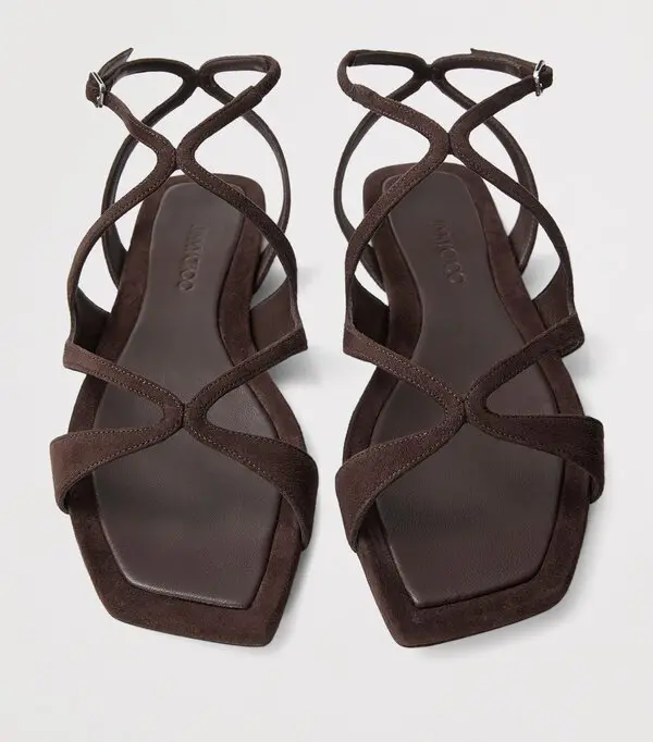 JIMMY CHOO Ayla Suede Sandals - Brown