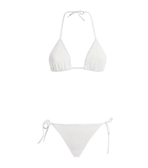 Hunza G Gina Swarovski Triangle Bikini - White