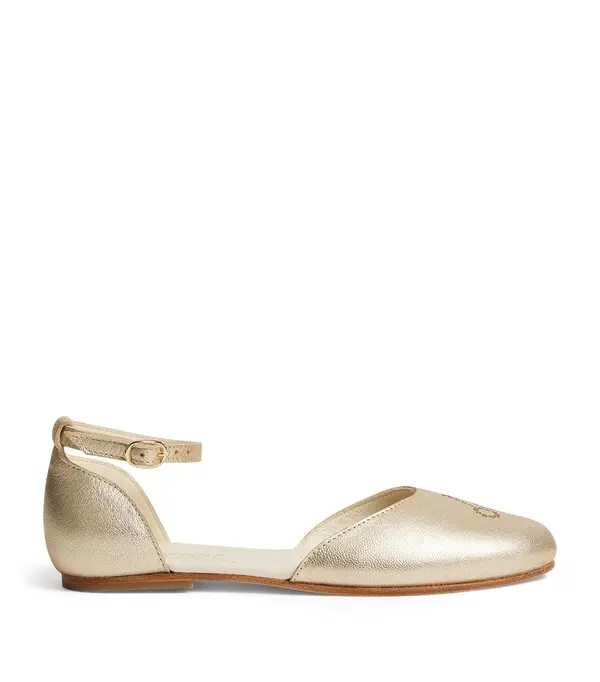 Bonpoint Leather Ballet Flats - Gold