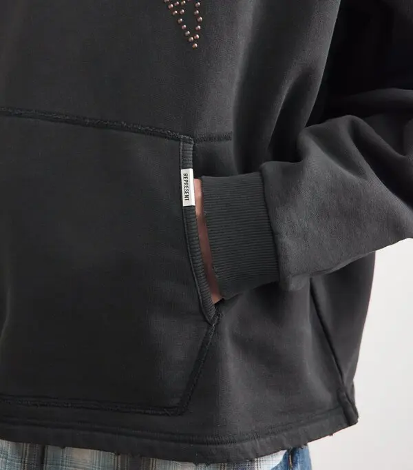 REPRESENT Cotton Chrome Flight Hoodie - Black