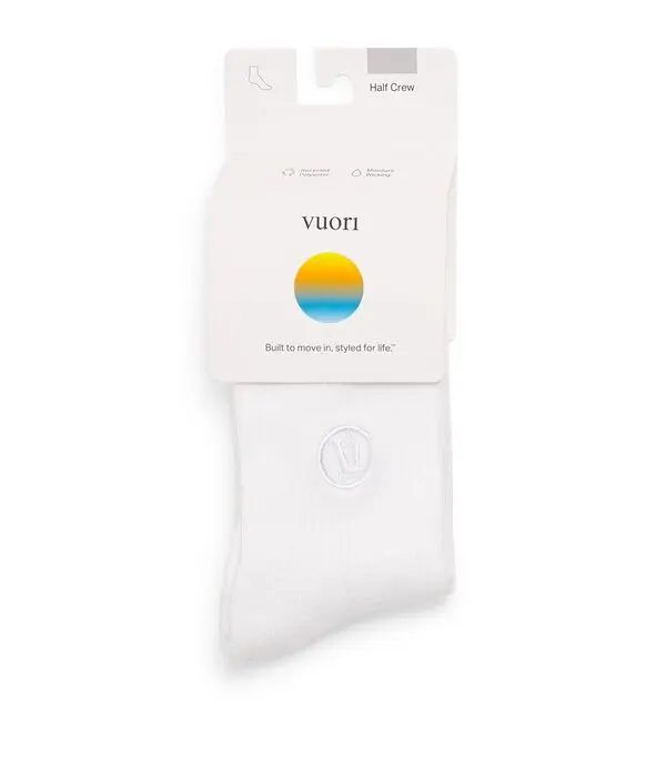 Vuori Half Crew Performance Socks - White