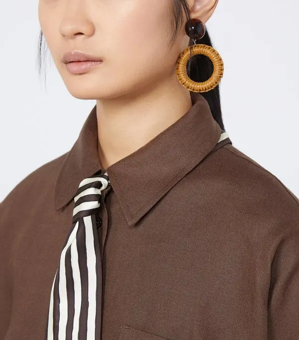 Max Mara Woven Clip-on Hoop Earrings