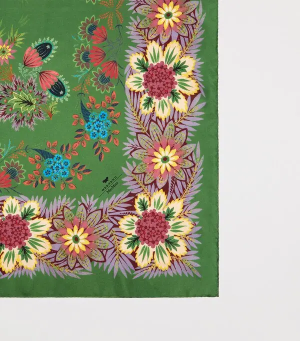 Max Mara Silk Twill Floral Scarf
