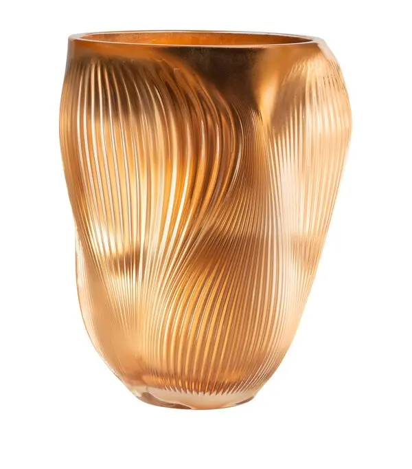 Lalique Large Crystal Alizé Vase