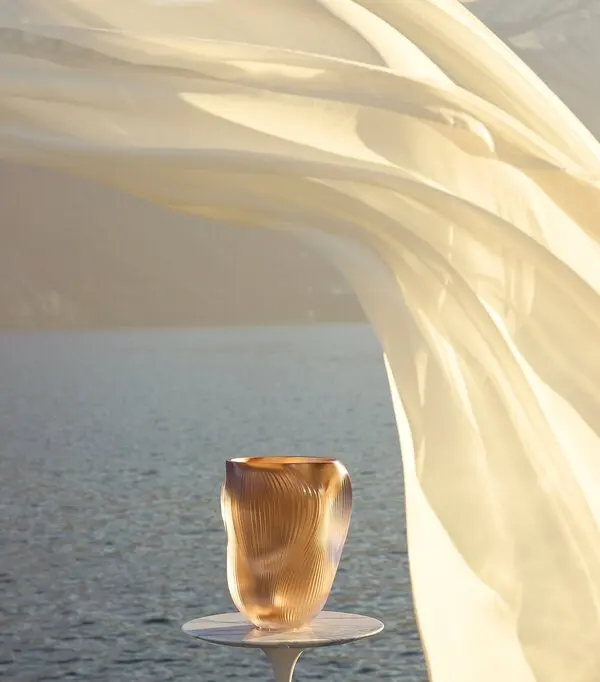 Lalique Large Crystal Alizé Vase